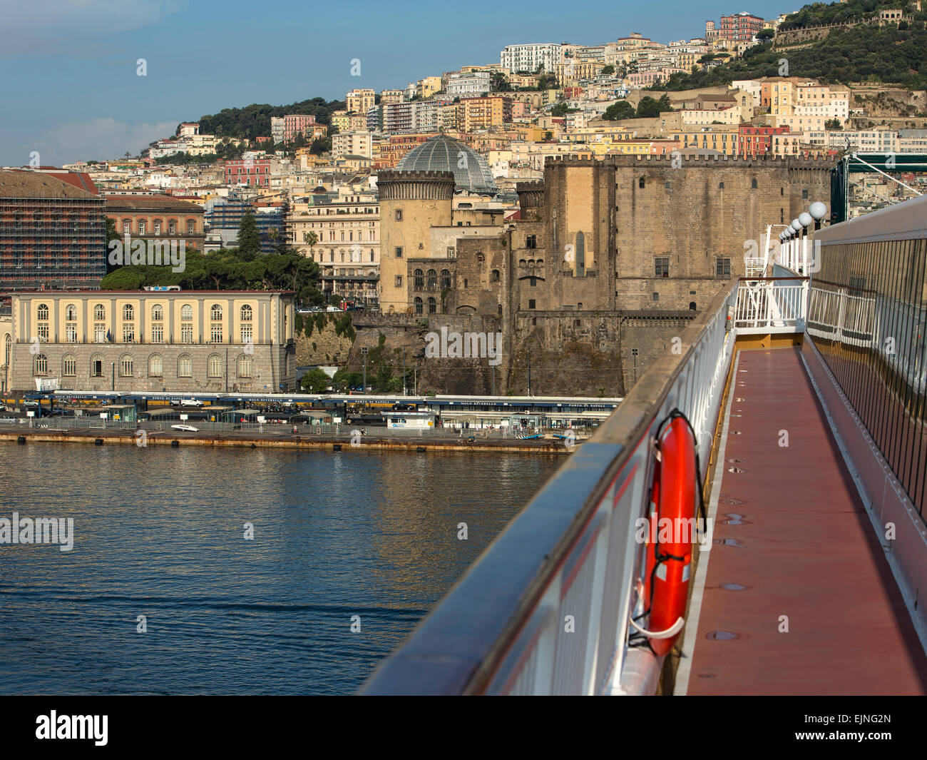 Naples, Italy city port from deck cruise ship Stock Photo - Alamy