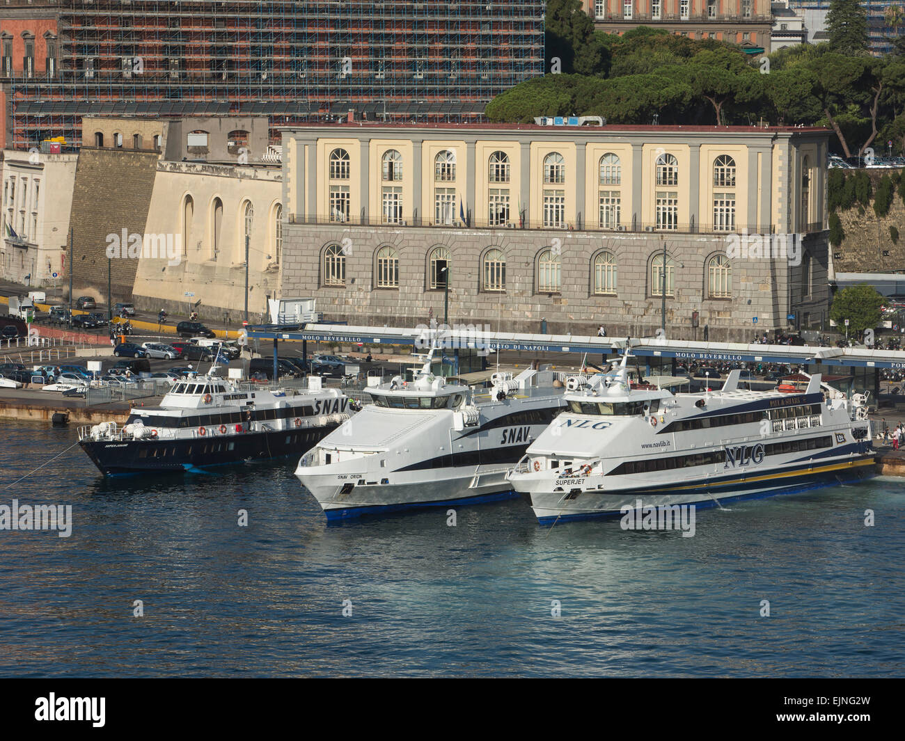 Naples, Italy fast ferry boats in marina Stock Photo - Alamy