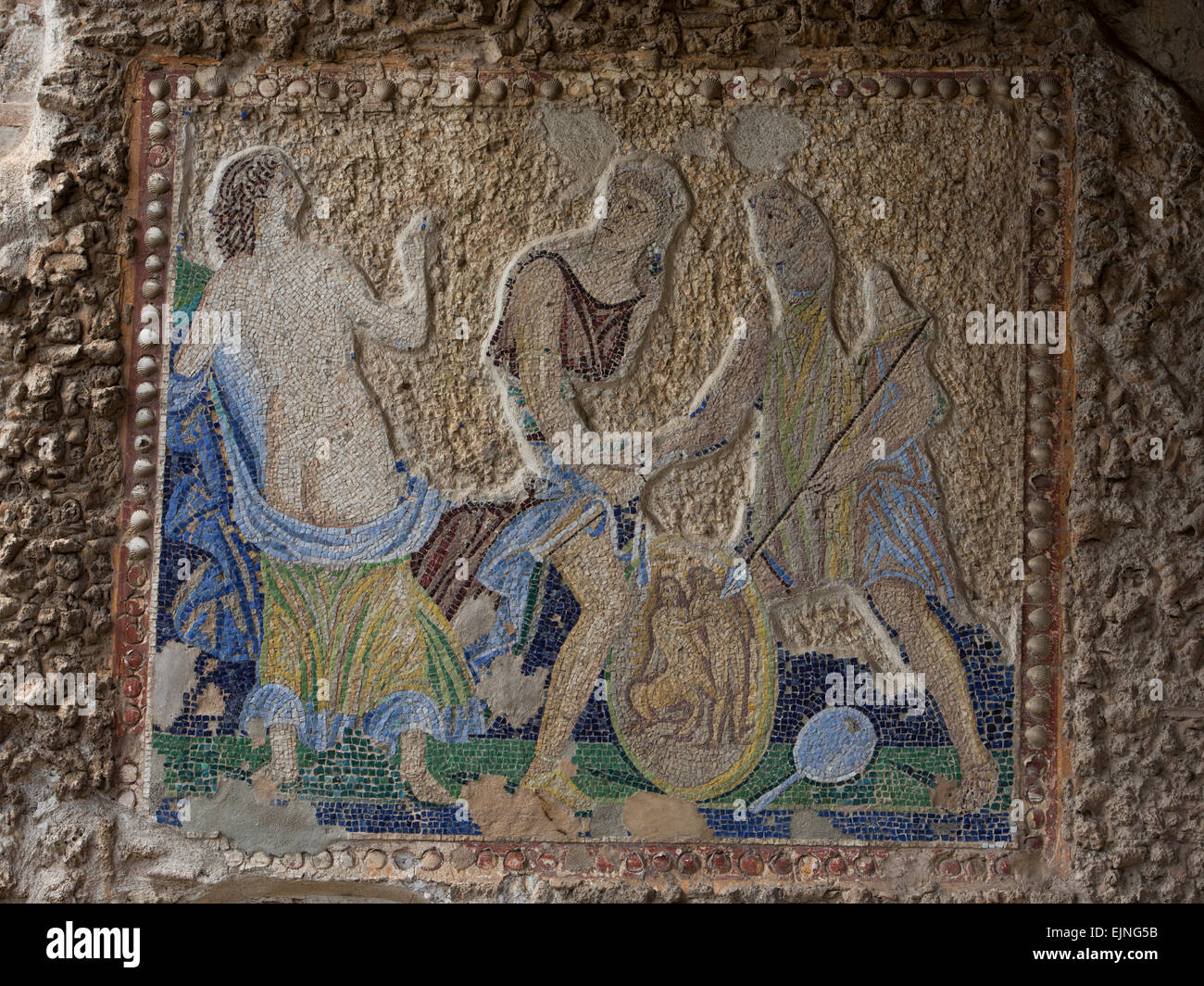 Pompeii, Naples, Italy ancient tile fresco on wall Stock Photo - Alamy