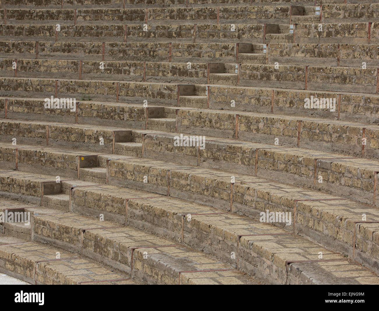 Pompeii, Naples, Italy seats steps restored amphitheater Stock Photo ...