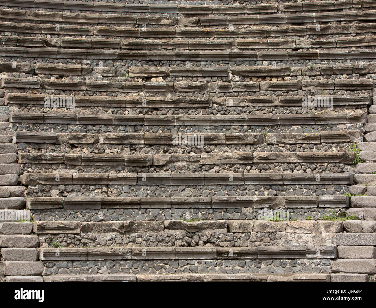 Pompeii, Naples, Italy step seats ancient amphitheater Stock Photo - Alamy