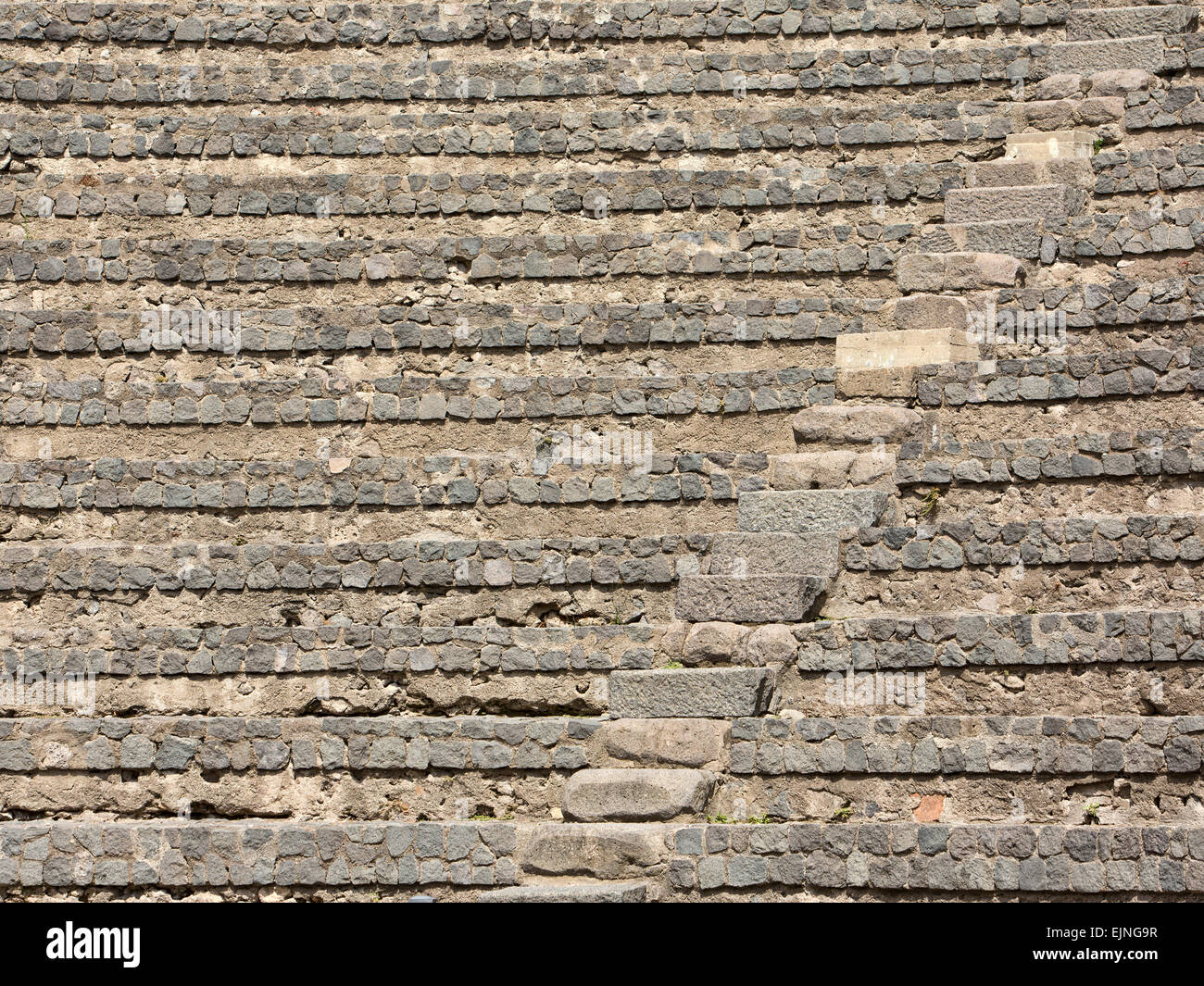 Pompeii, Naples, Italy steps and seats ancient amphitheater Stock Photo ...