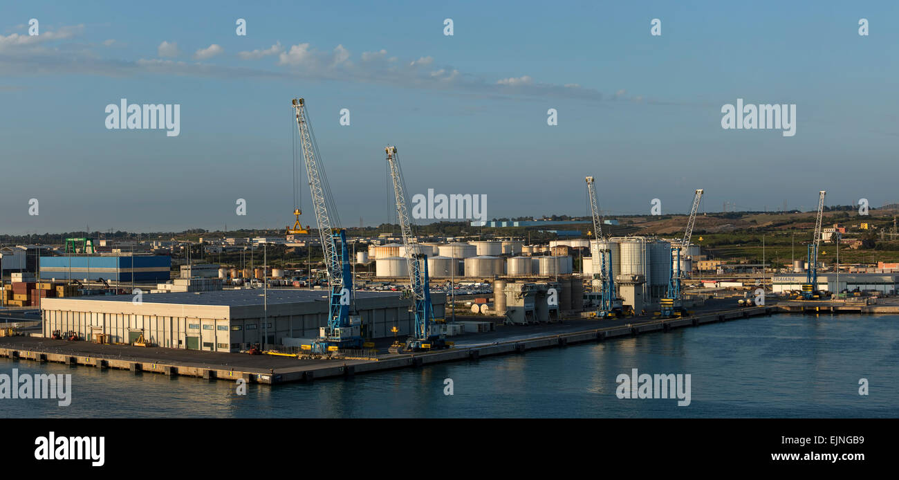 Rome, Italy industrial Civitavecchia Port industrial panorama Stock ...