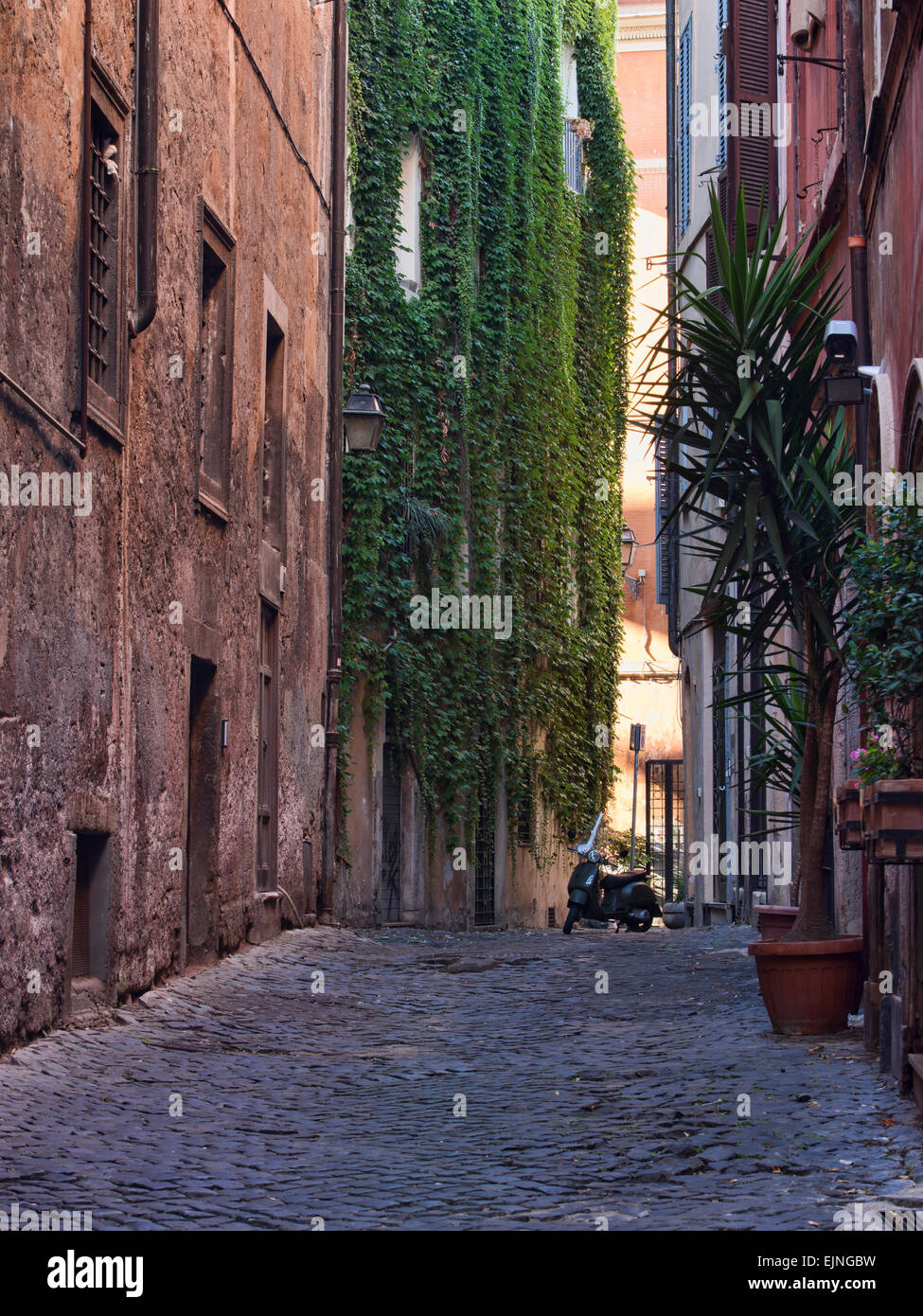 Rome, Italy motorscooter narrow alley street Stock Photo - Alamy