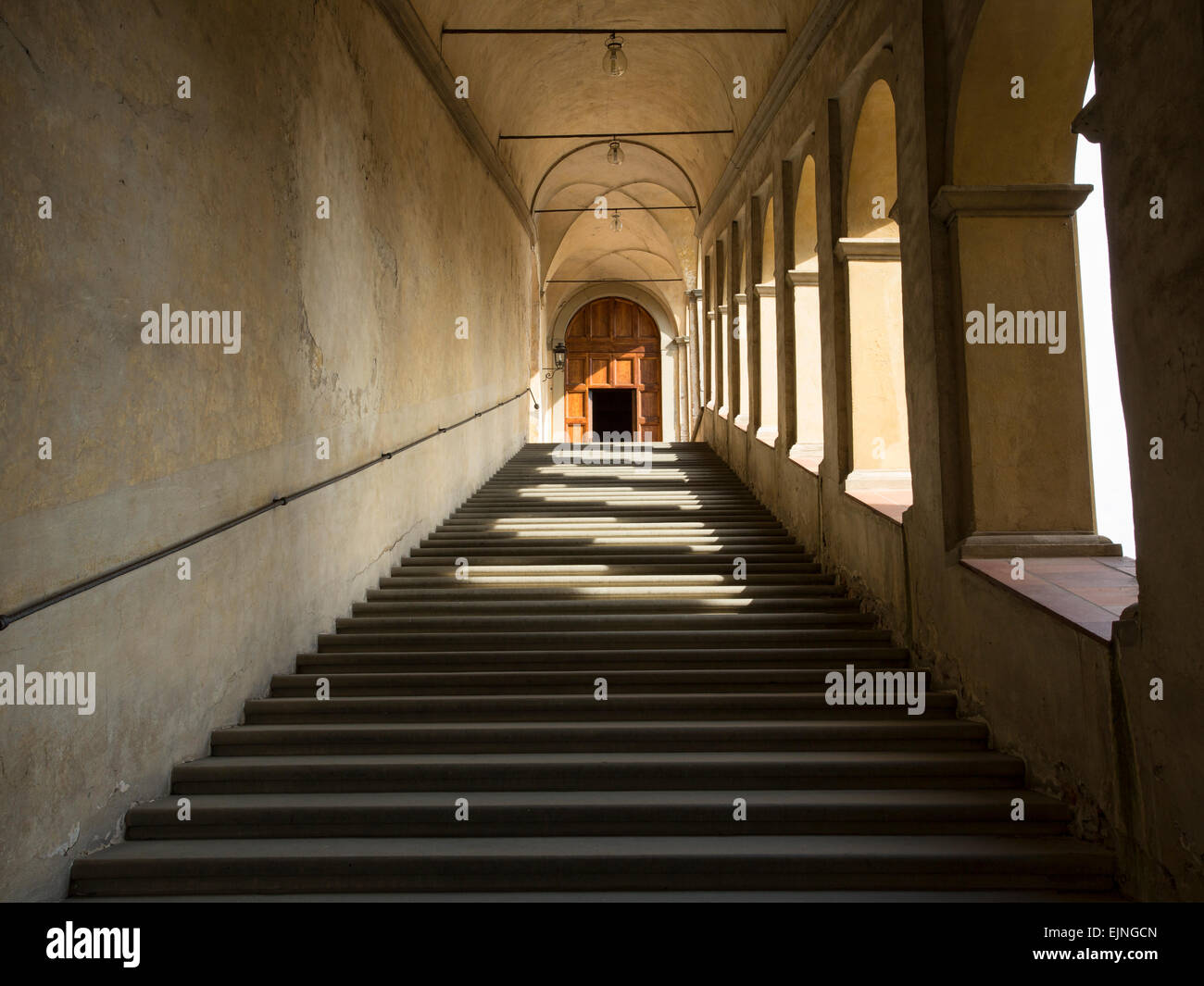 Siena Italy ancient abbey stairs to arched door Stock Photo - Alamy