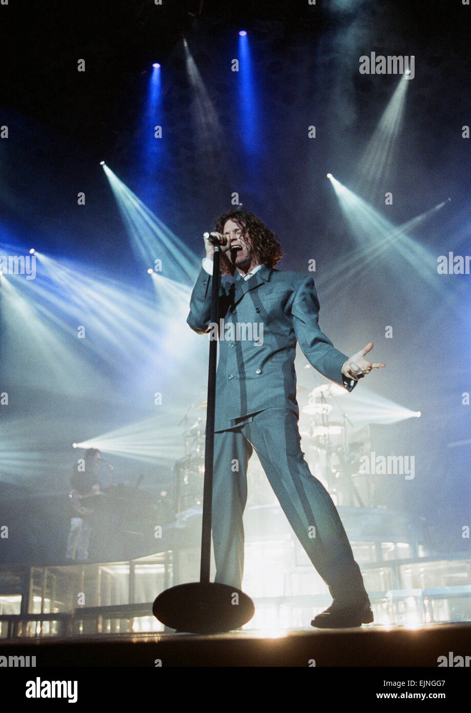 Michael Hutchence lead singer of INXS, pictured in concert - X Factor ...