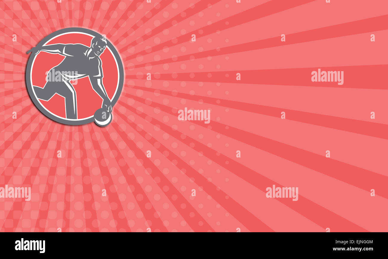 Business card showing illustration of a ten-pin bowler with bowling ...