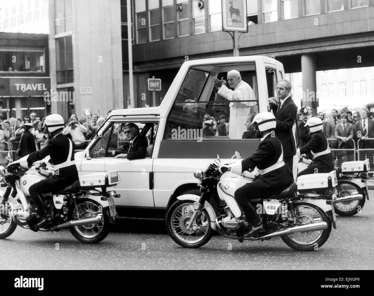 The Pope's visit to the United Kingdom May 1982. Pope John Paul II seen ...