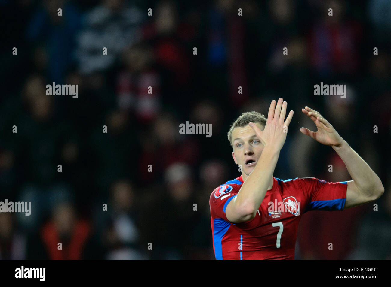Tomas Necid of Czech Republic reacts during the Euro 2016 group A ...