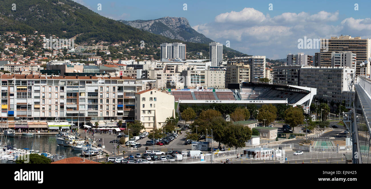 Toulon, France stadium water front marina business panorama 6109 Stock ...