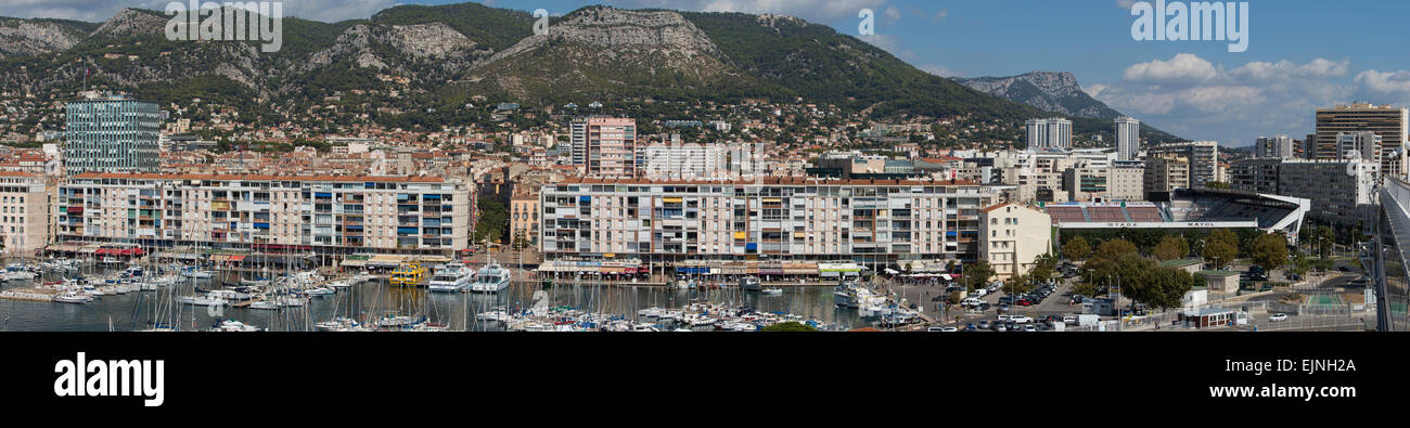 Toulon, France urban center marina waterfront mountain panorama 6111 ...