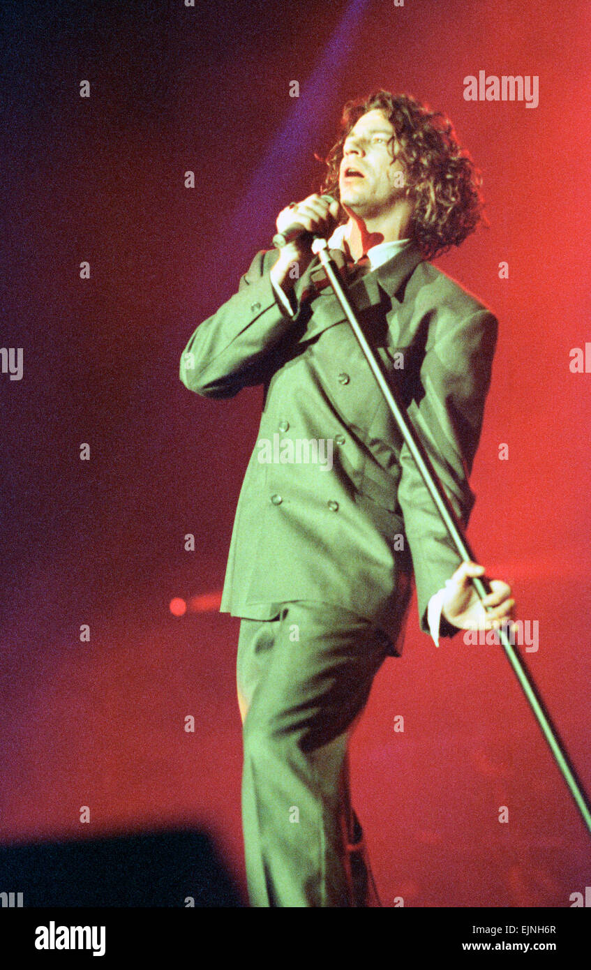 Michael Hutchence lead singer of INXS, pictured in concert - X Factor ...