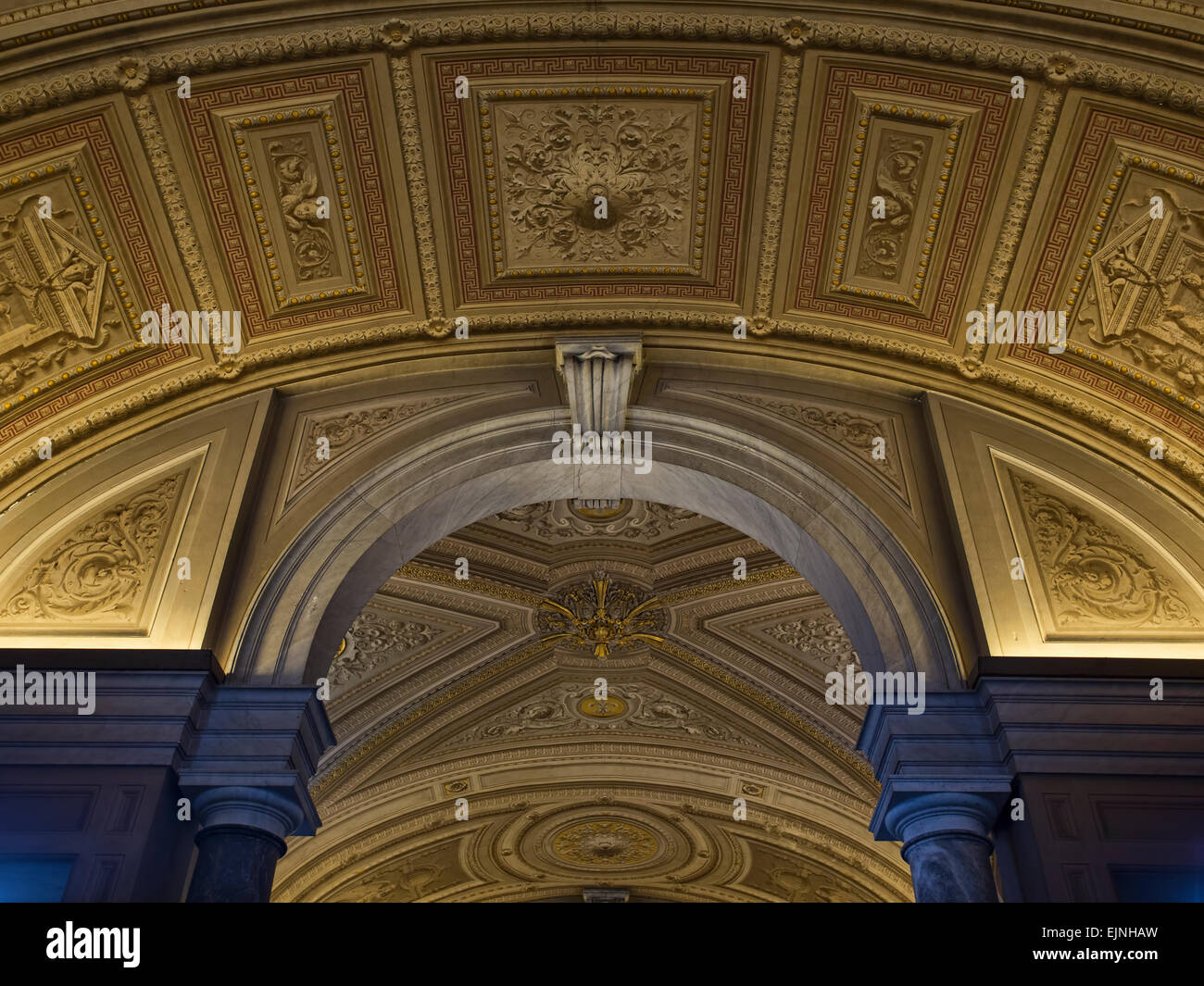 Rome, Italy, Vatican decorative arch golden ceiling Stock Photo - Alamy