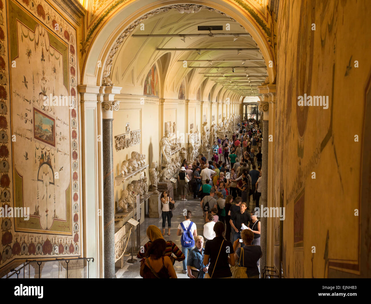 Rome, Italy, Vatican hall tourism historic statues Stock Photo - Alamy