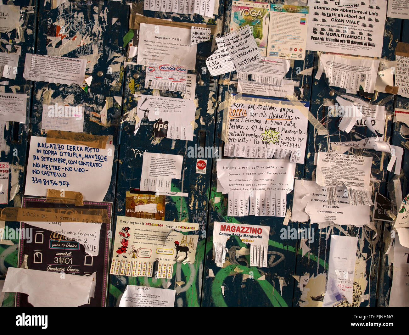 Venice, Italy neighborhood bulletin board Stock Photo - Alamy