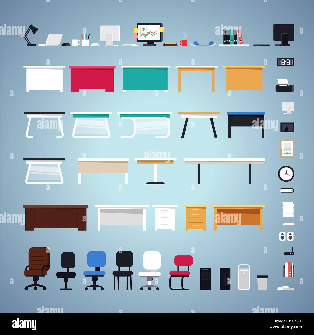 Office Furniture Set Stock Photo - Alamy
