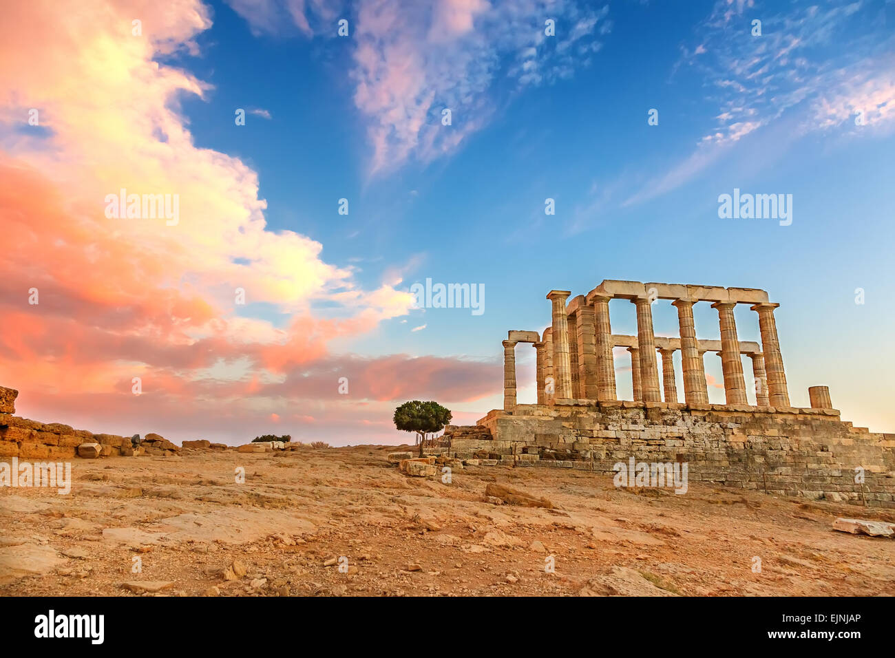 Ruins of Poseidon temple Stock Photo - Alamy