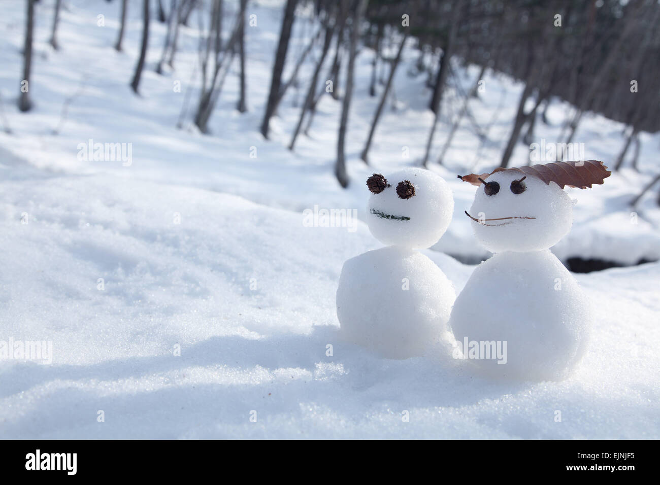 Two people with snowmen hi-res stock photography and images - Alamy