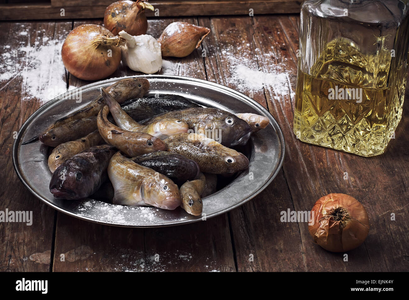 raw fish breed perciformes called bull on background attributes kitchen ...