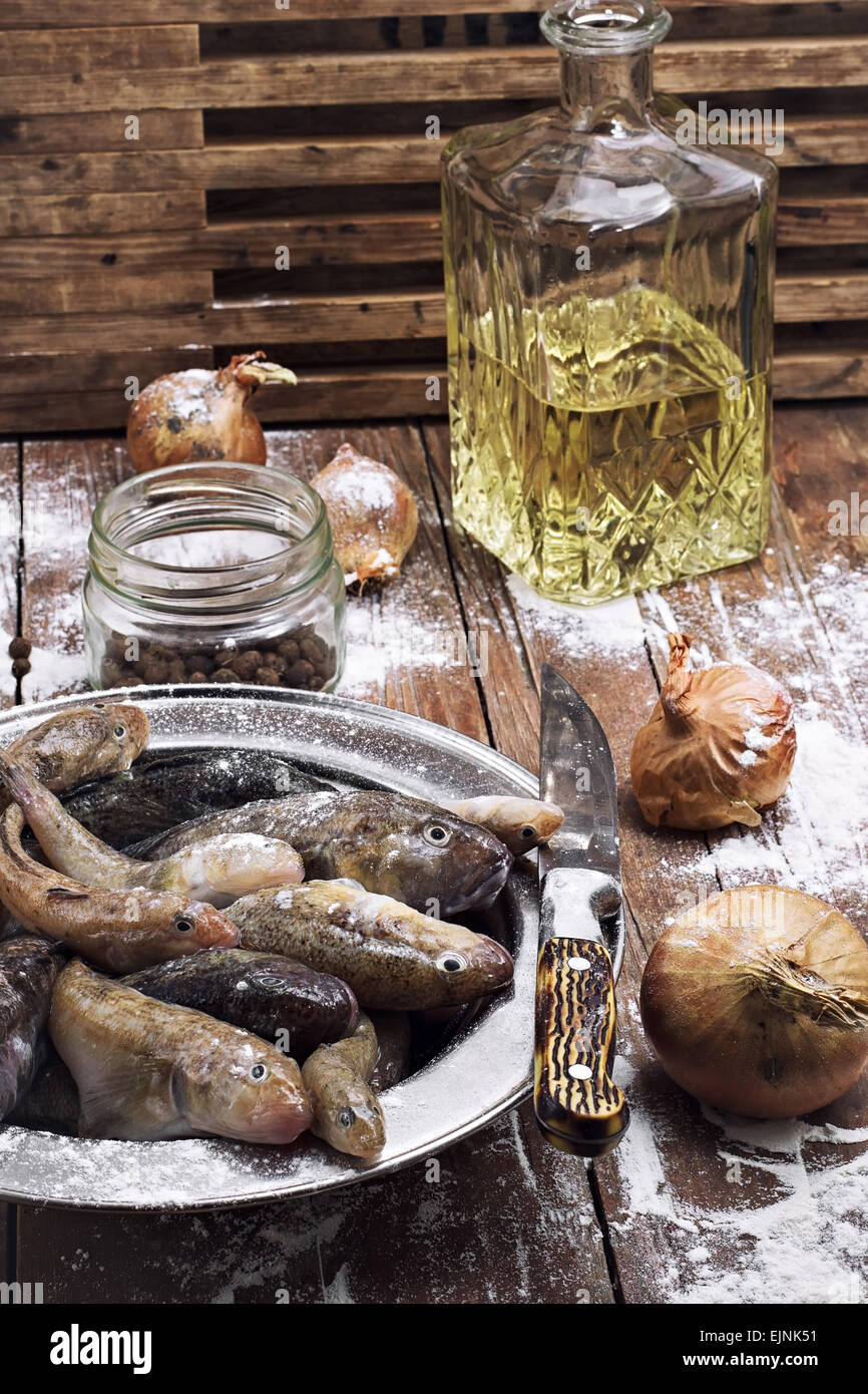 raw fish breed perciformes called bull on background attributes kitchen ...