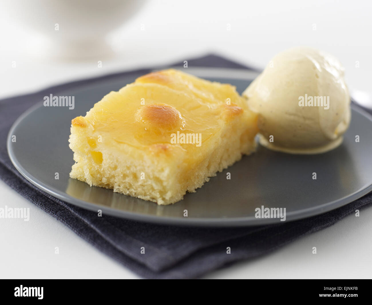 pineapple and sponge cake and ice cream Stock Photo - Alamy