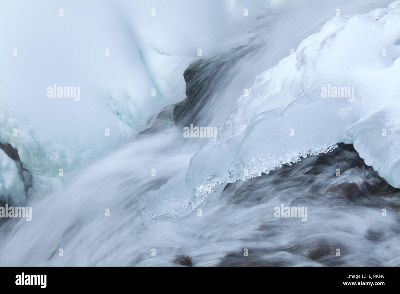 Ice and water stream Stock Photo - Alamy