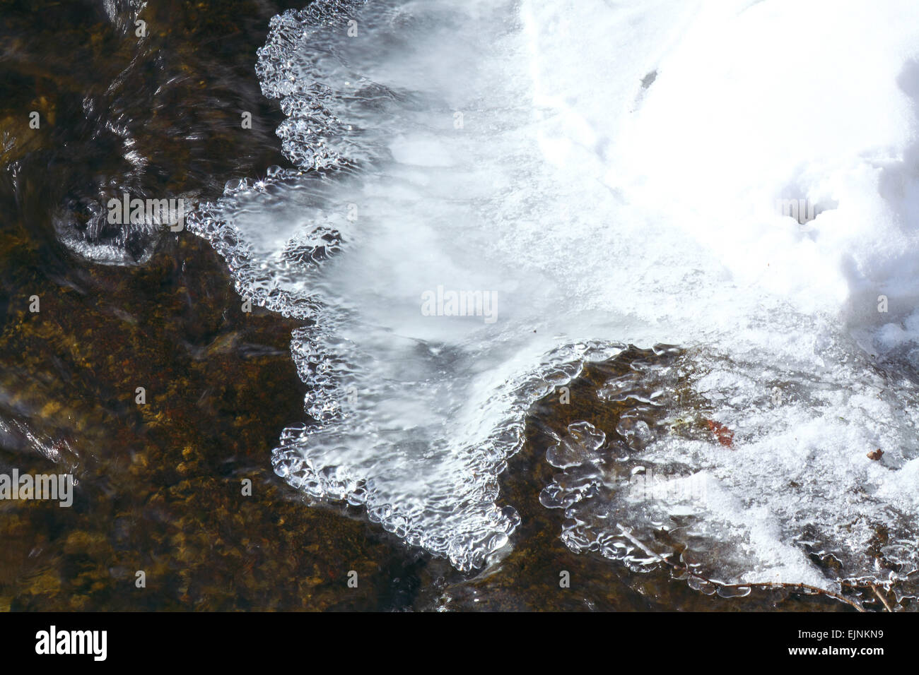 Ice and water stream Stock Photo - Alamy