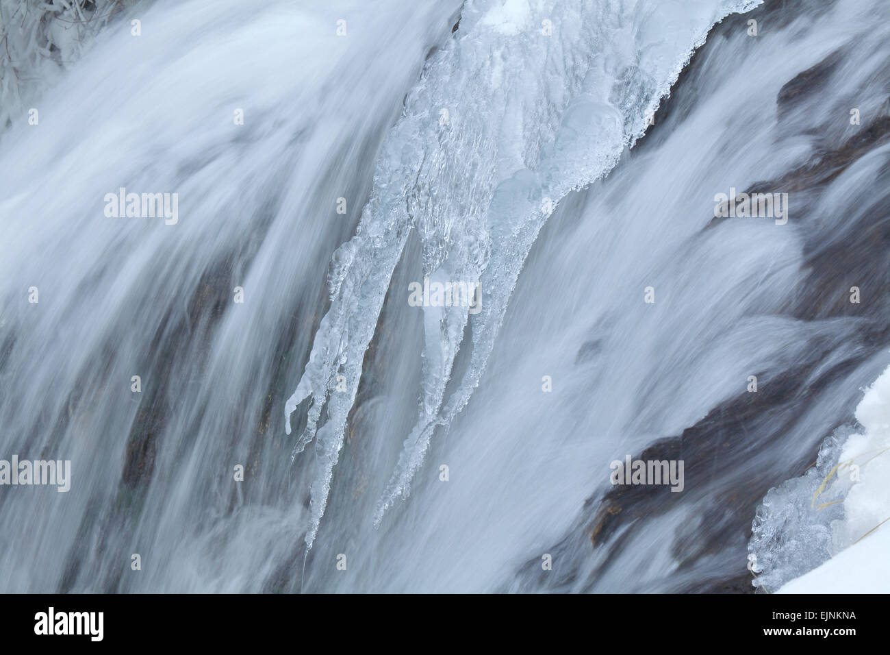 Ice and water stream Stock Photo - Alamy