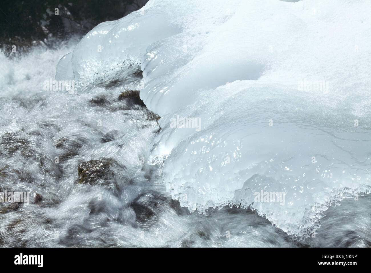 Ice and water stream Stock Photo - Alamy