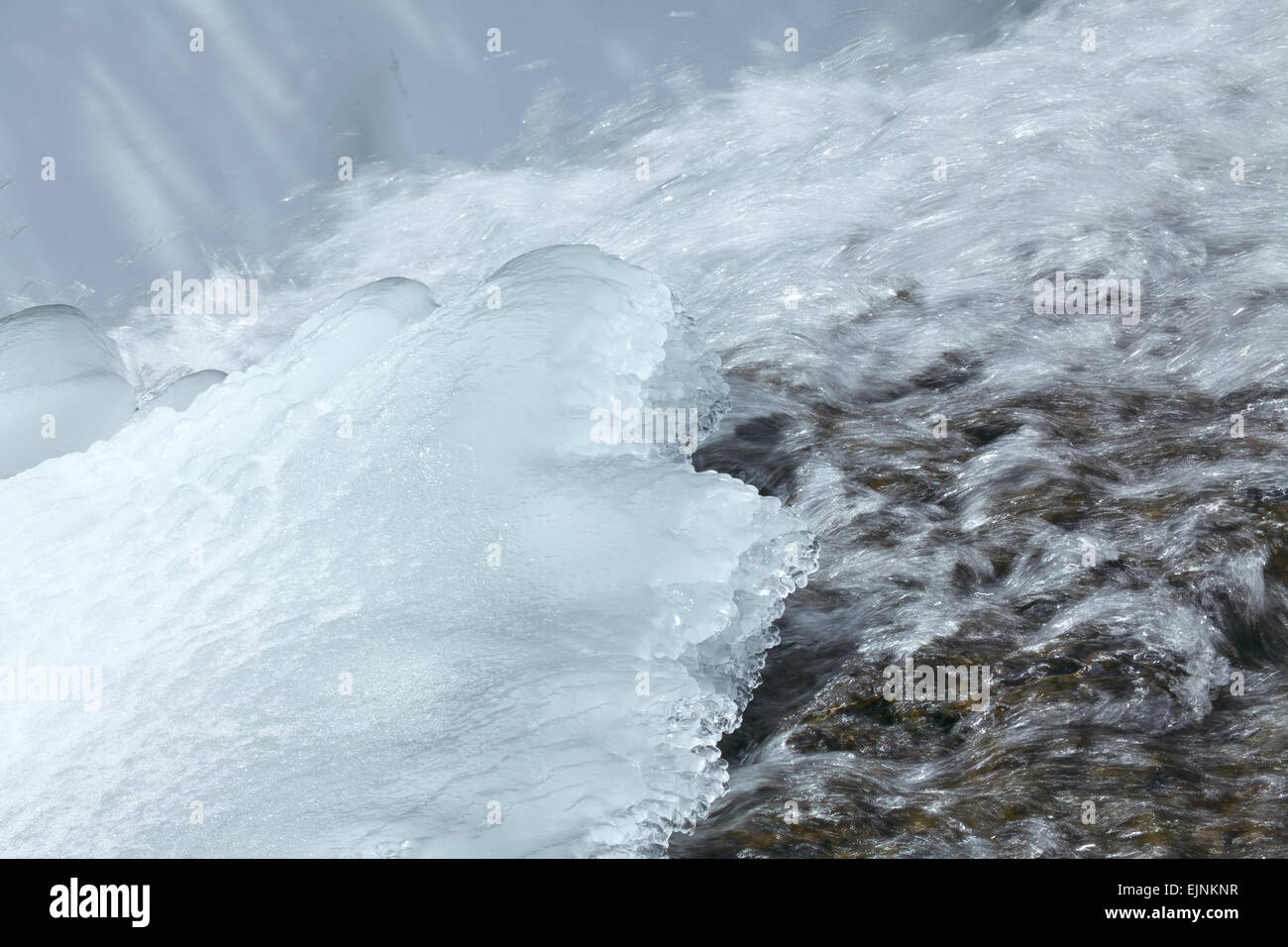 Ice and water stream Stock Photo - Alamy