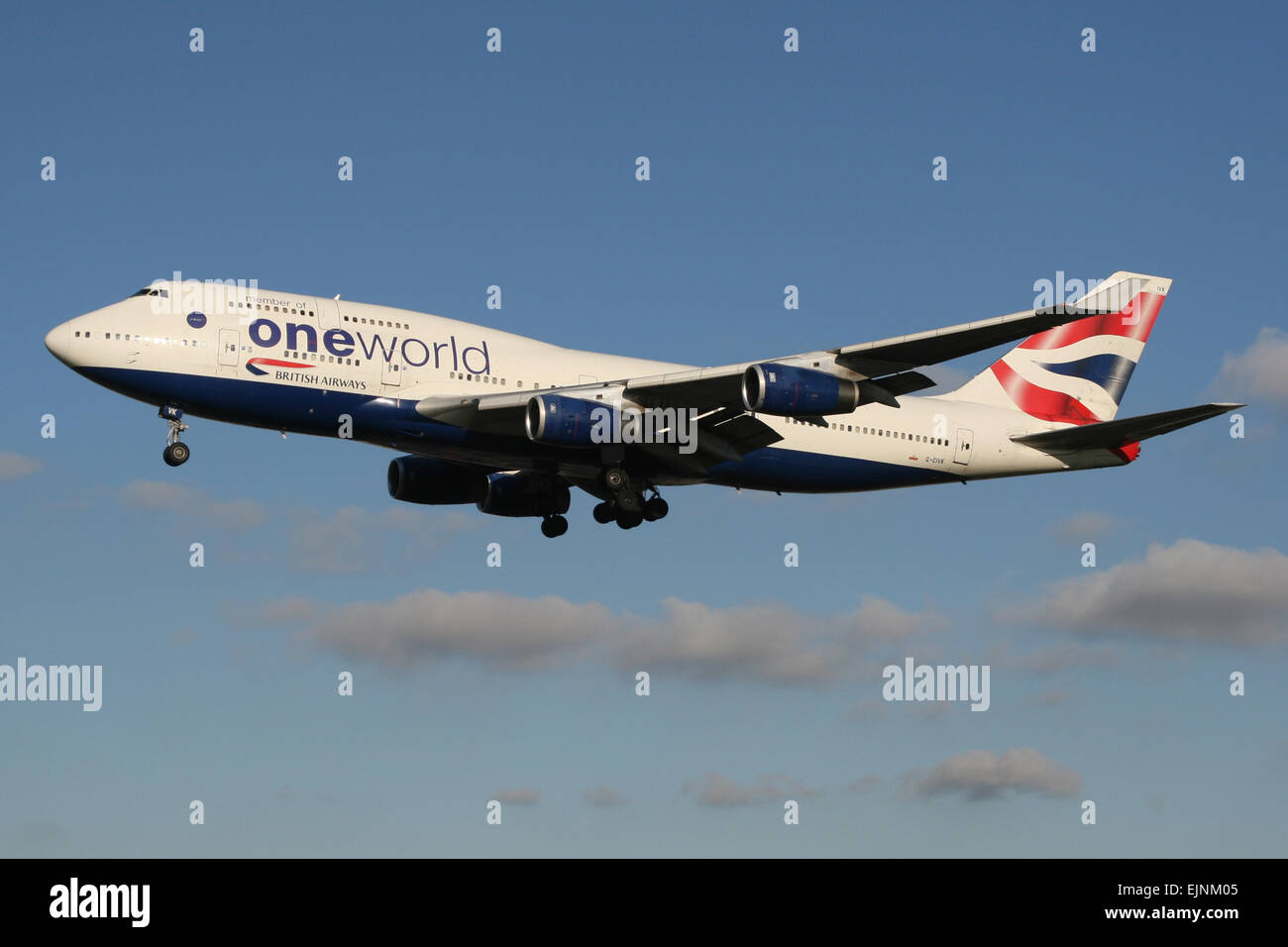 ba british airways 747 one world alliance Stock Photo - Alamy