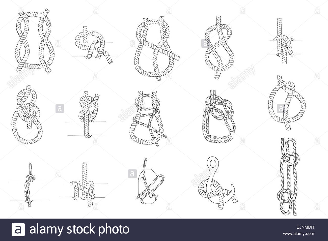 Illustration Of Clove Hitch Knot Stock Photos & Illustration Of Clove ...