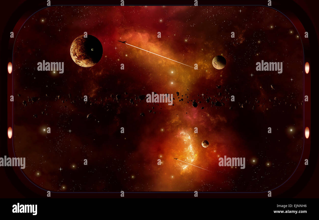 imaginary space journey to unknown worlds of deep space Stock Photo - Alamy