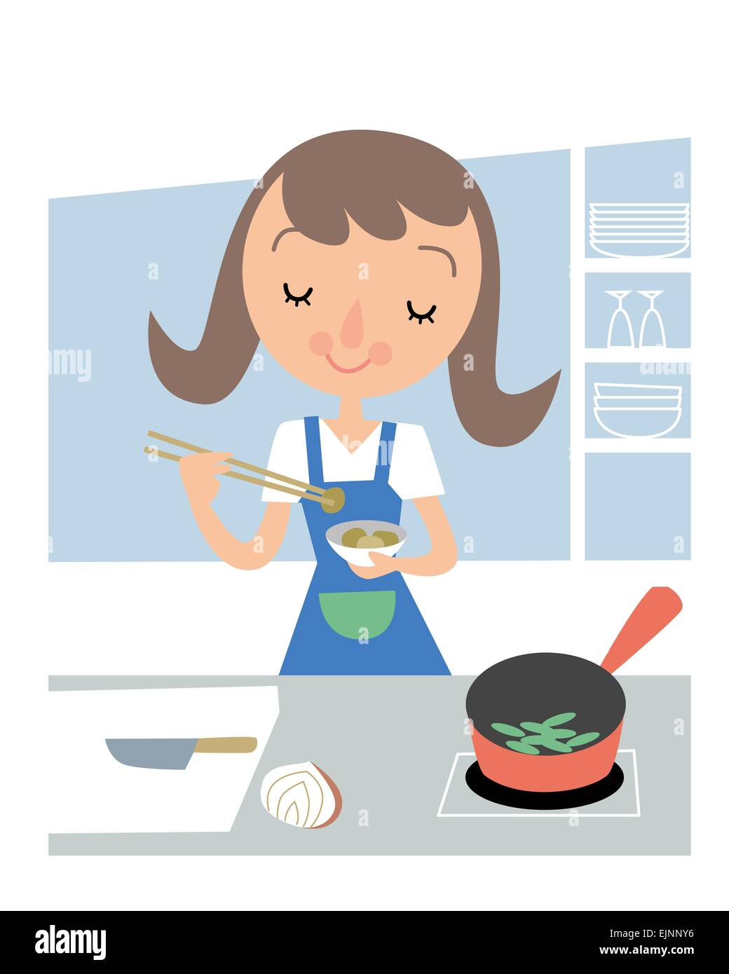 Mom cooking Cut Out Stock Images & Pictures - Alamy