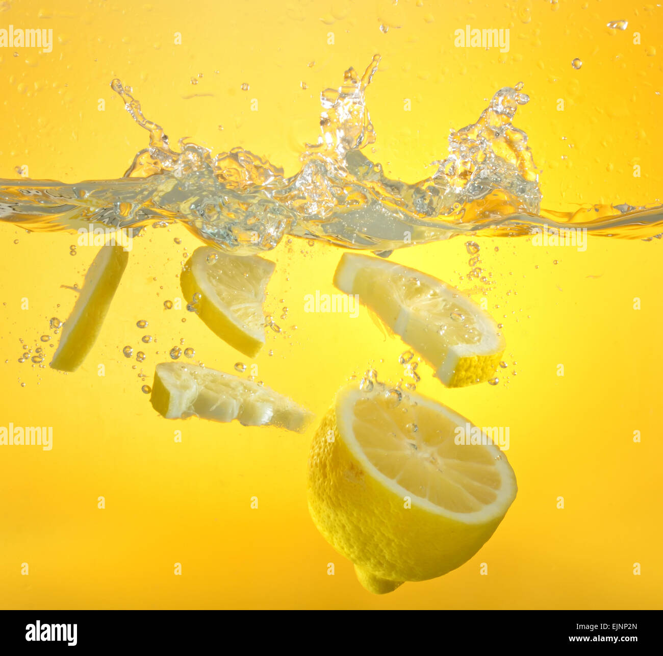 fresh lemon and water splash Stock Photo - Alamy