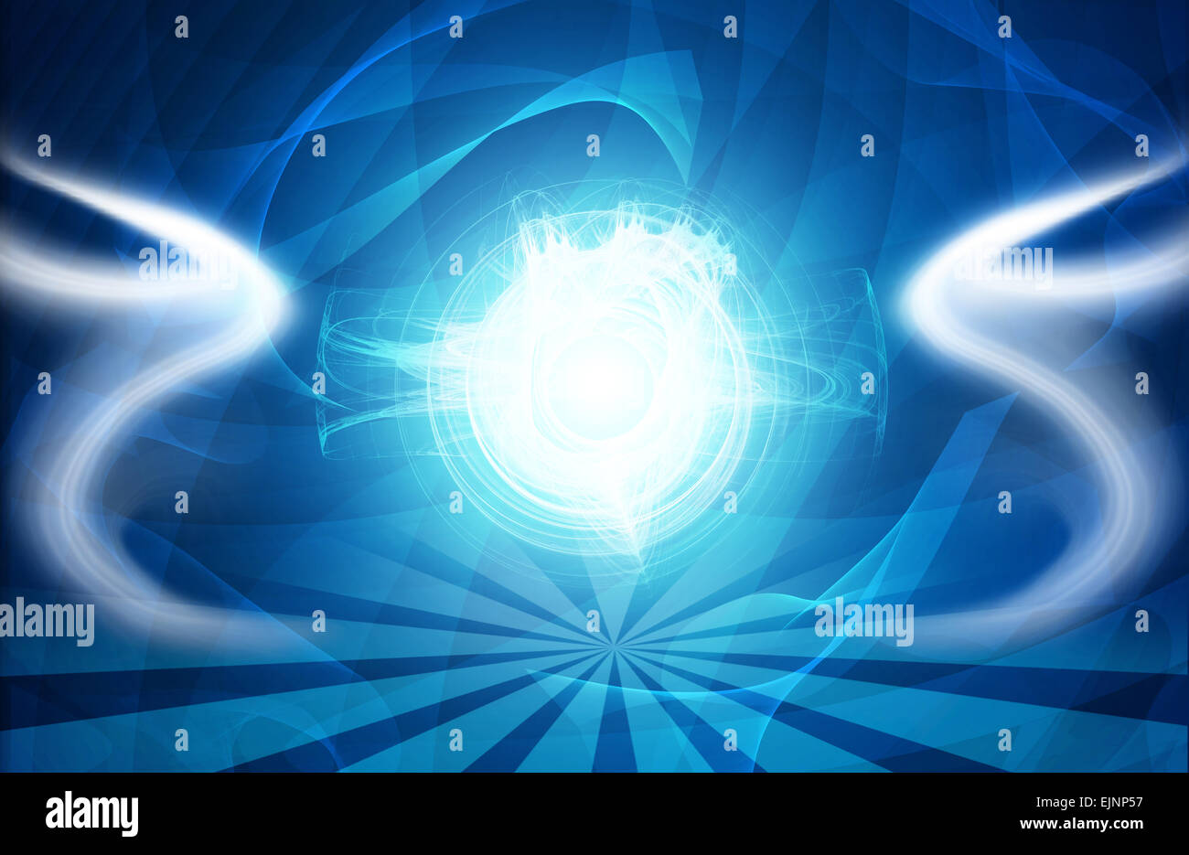 Abstract blue background is magic lines and stripes at bottom Stock ...