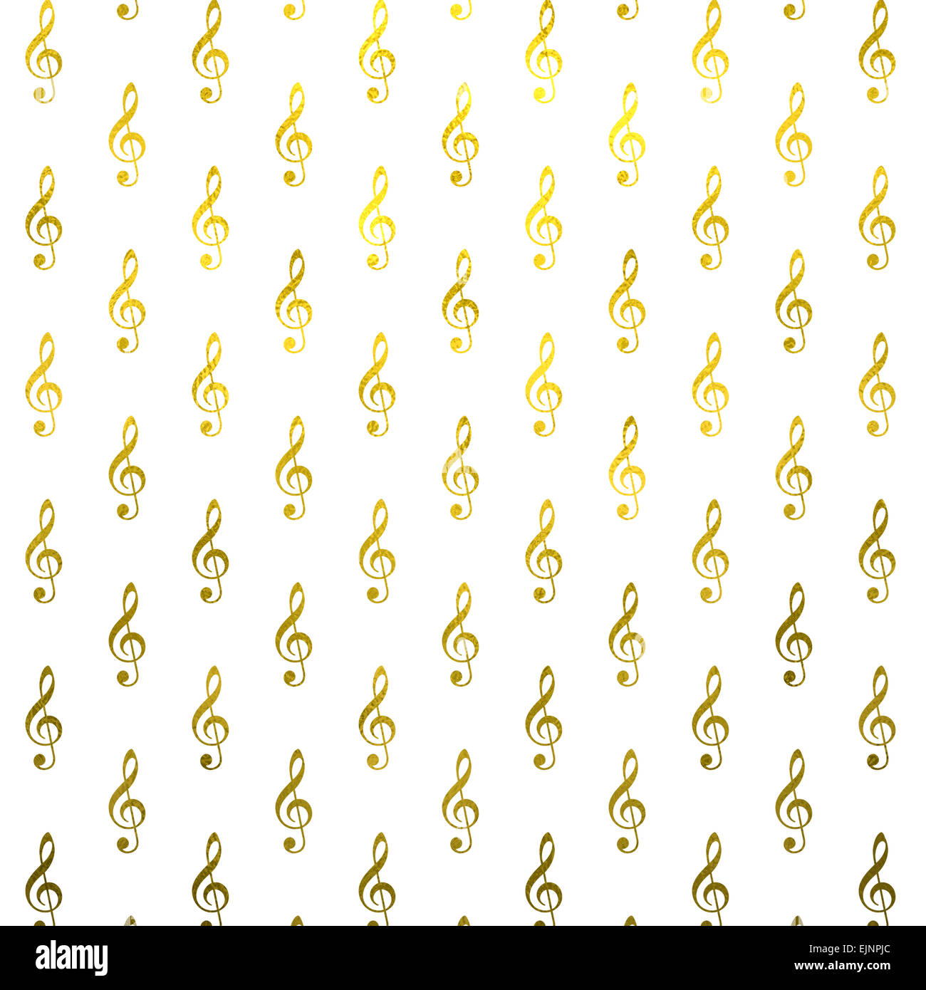 Gold and White Clef Note Faux Foil Metallic Musical Symbol Music ...