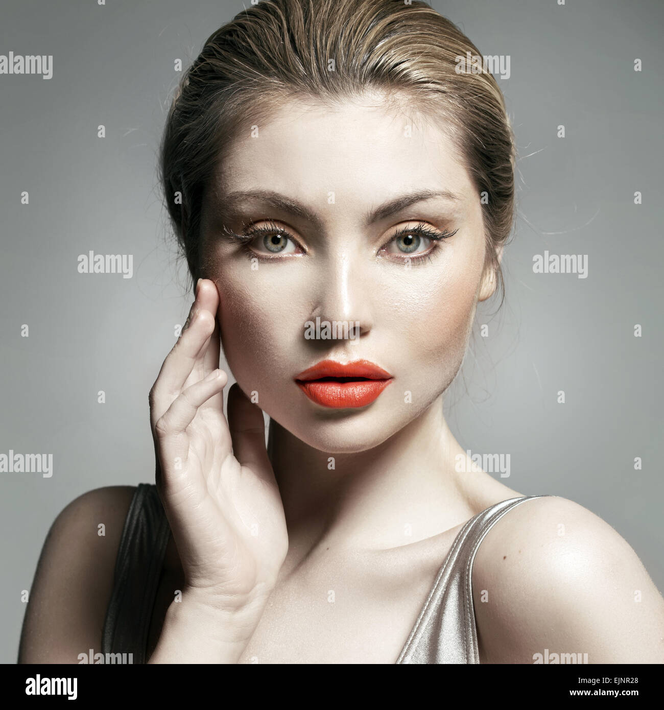 Closeup portrait of the young pale lady Stock Photo - Alamy
