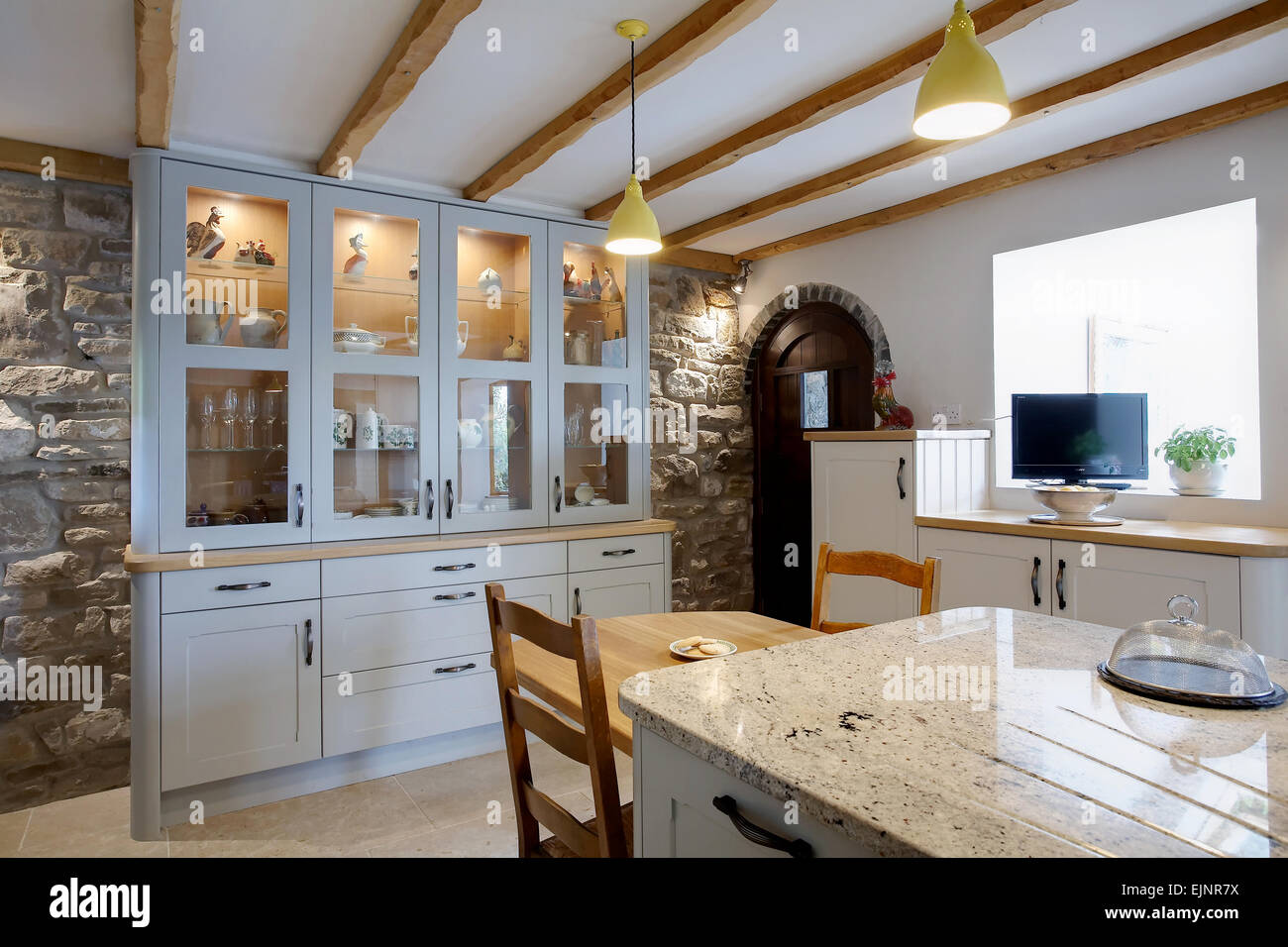 A traditional style kitchen inside a farmhouse in the UK Stock Photo ...