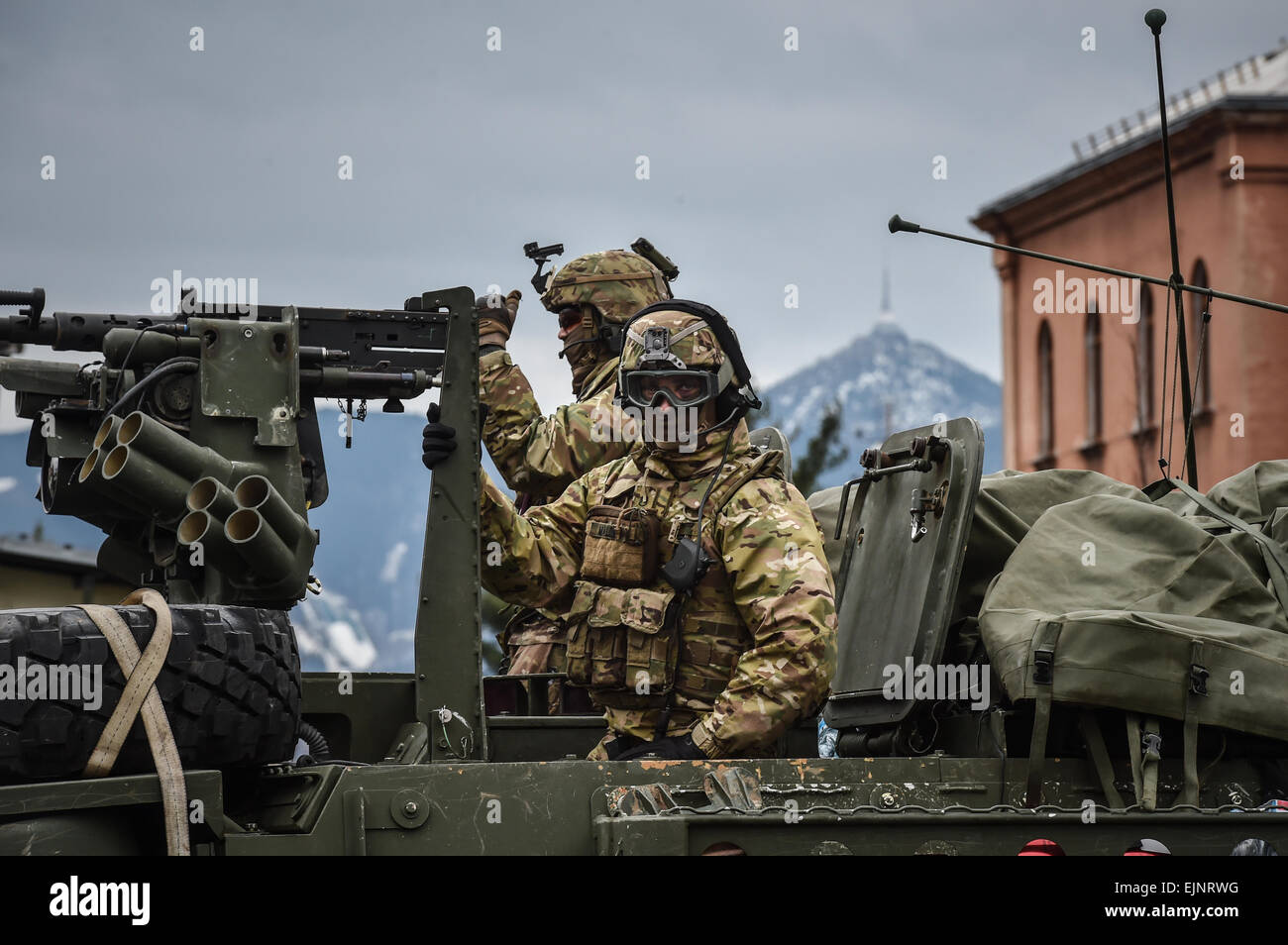 Vyskov, Czech Republic. 30th Mar, 2015. US armored fighting vehicles ...