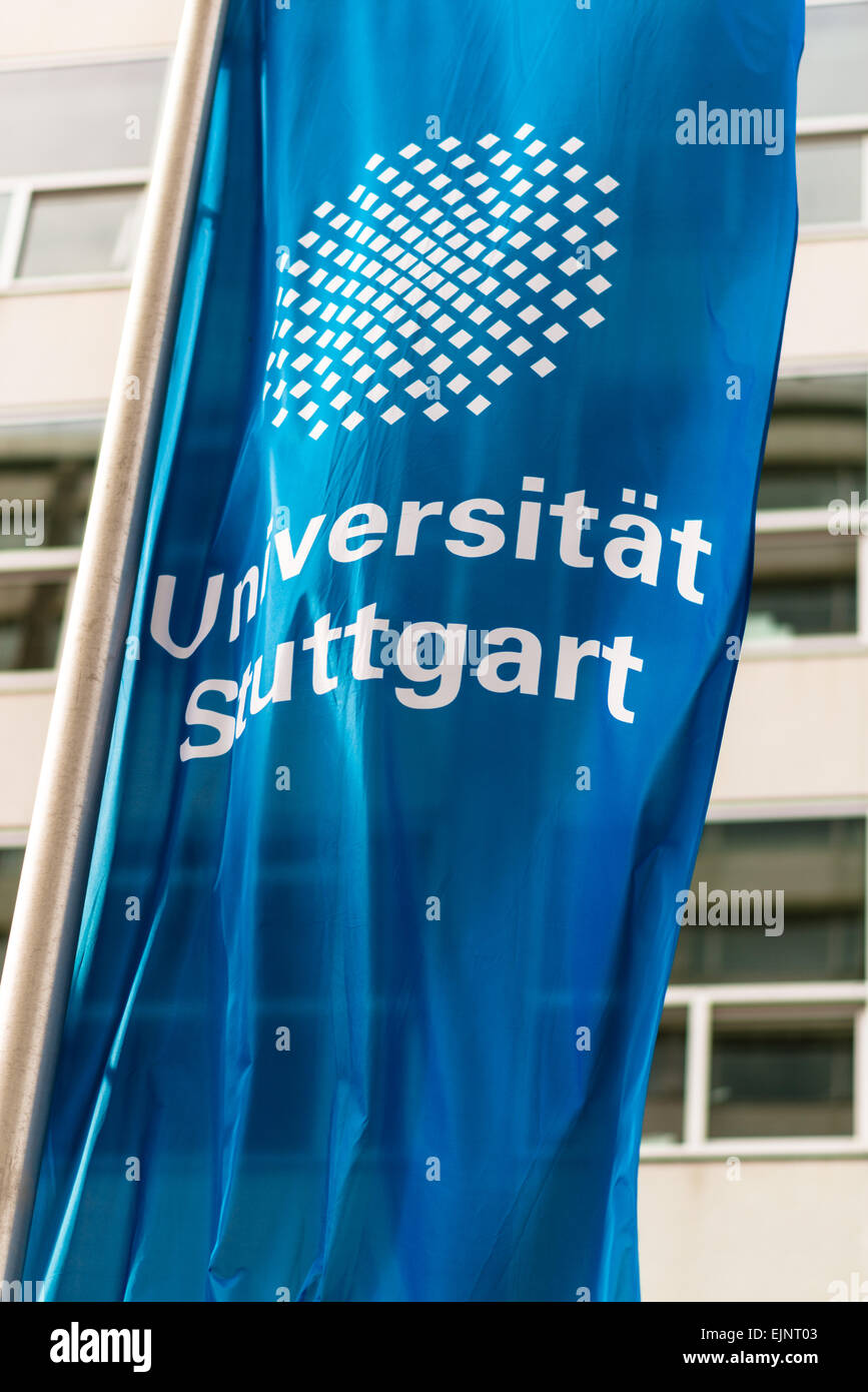 Stuttgart, Germany - March 21, 2015: The flag in front of the ...