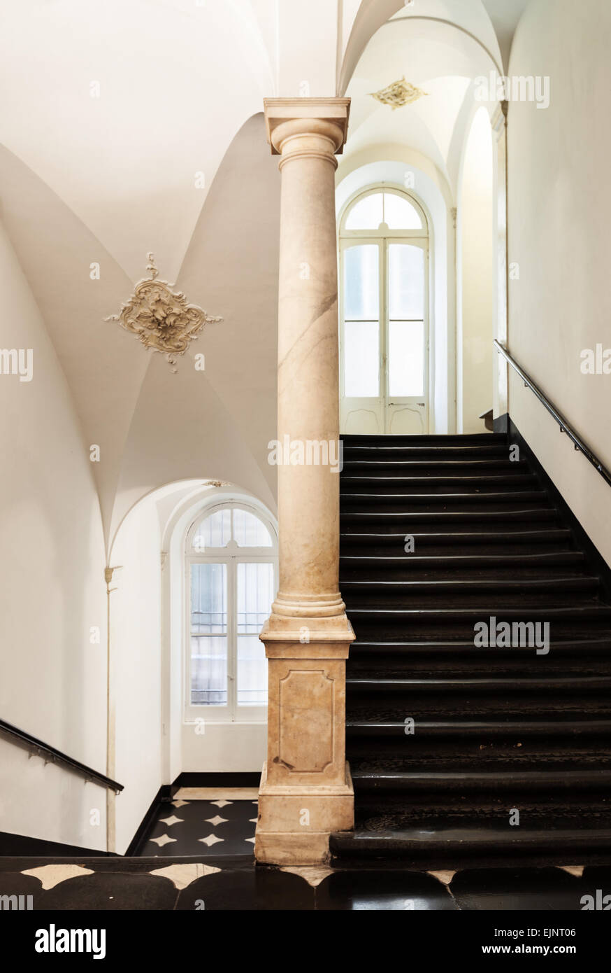 ancient staircase of a classic historic building, interior Stock Photo ...