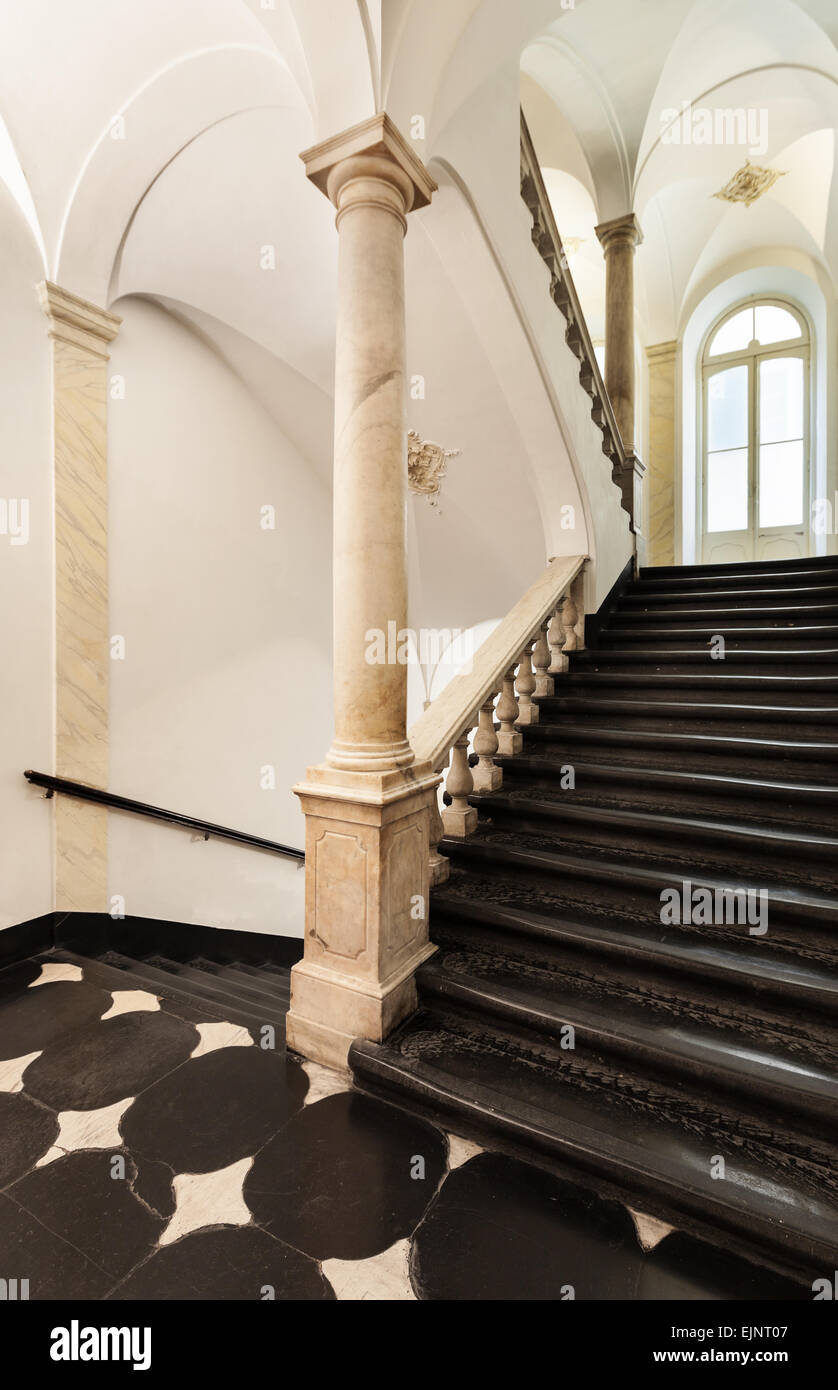 ancient staircase of a classic historic building, interior Stock Photo ...