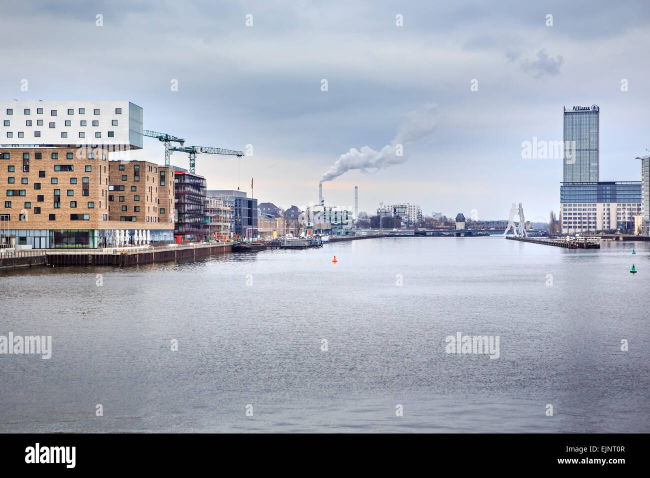 View over Spree river from Oberbaumbruecke in Berlin , Germany, Europe ...