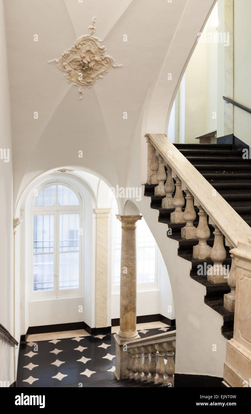 ancient staircase of a classic historic building, interior Stock Photo ...