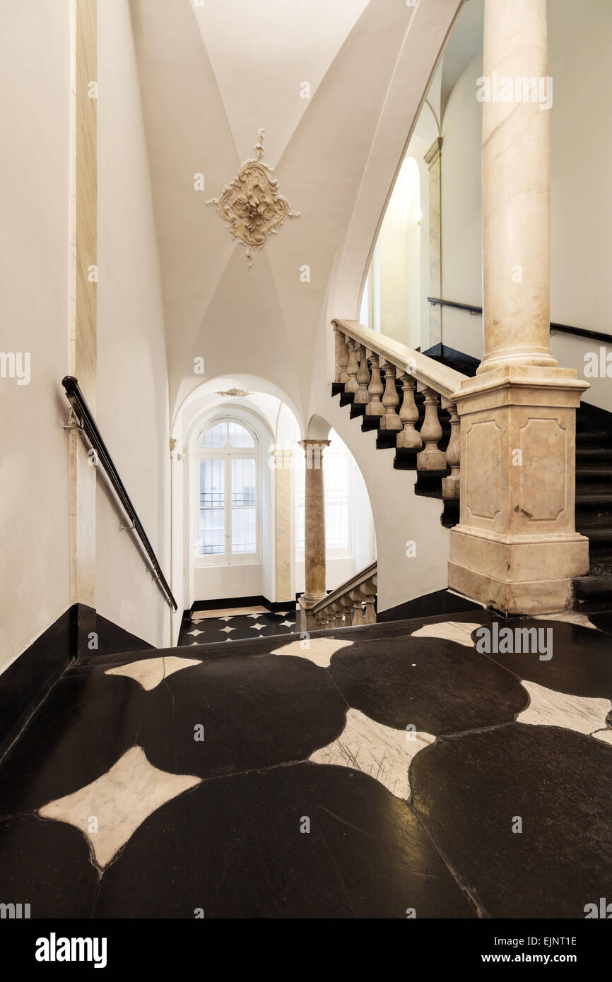 ancient staircase of a classic historic building, interior Stock Photo ...