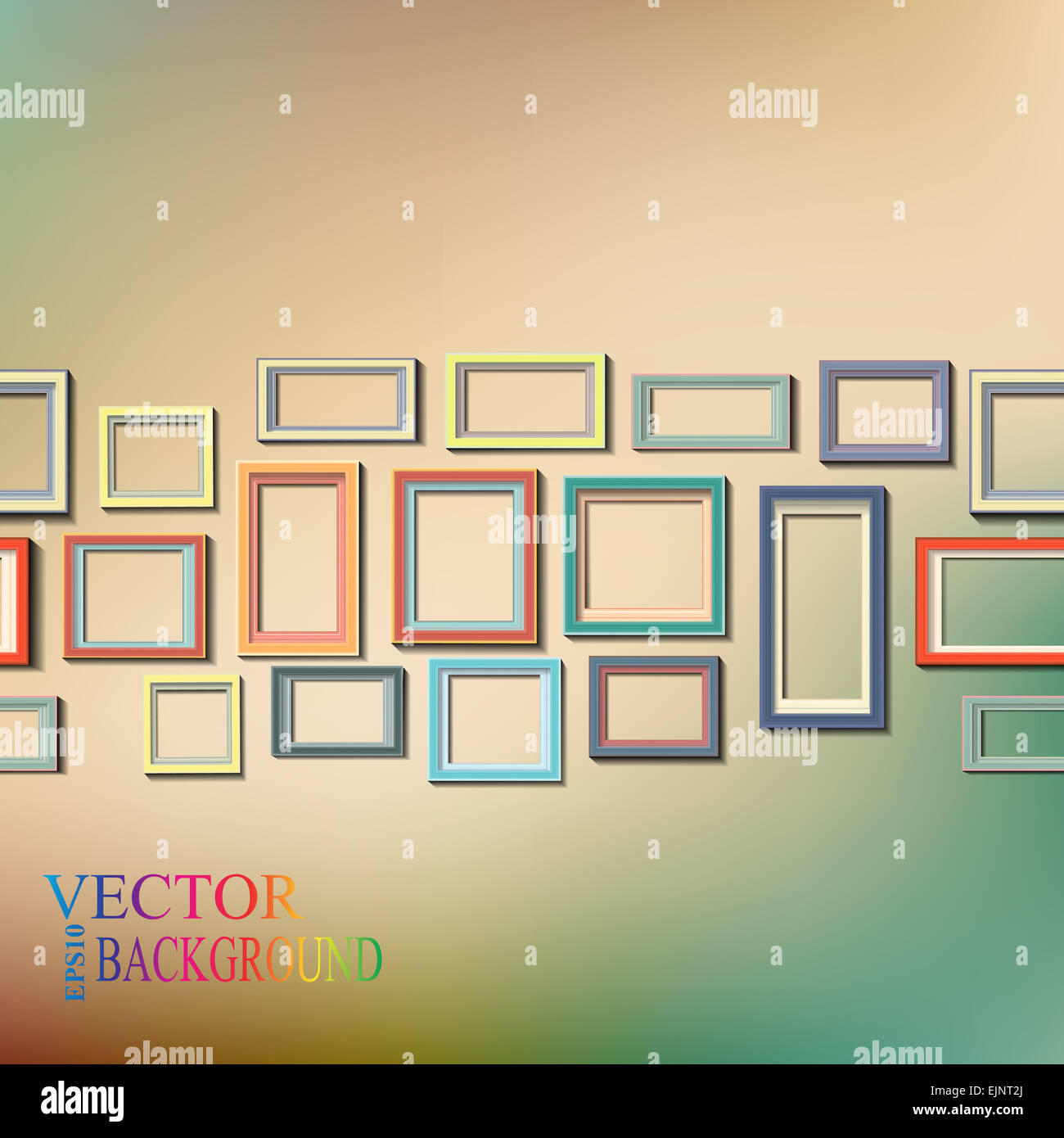 Set of colorful wooden frames Stock Photo - Alamy