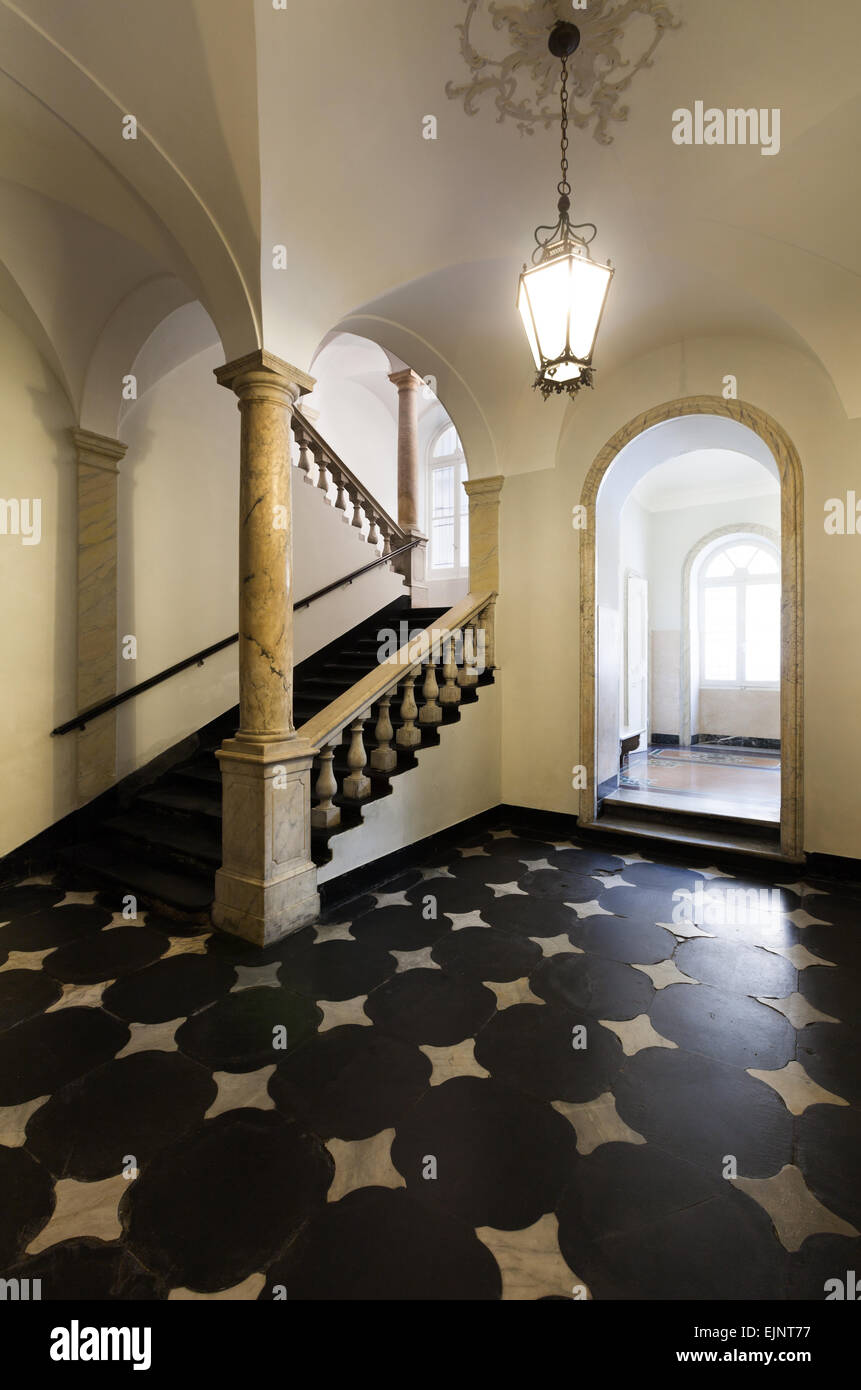 ancient staircase of a classic historic building, interior Stock Photo ...