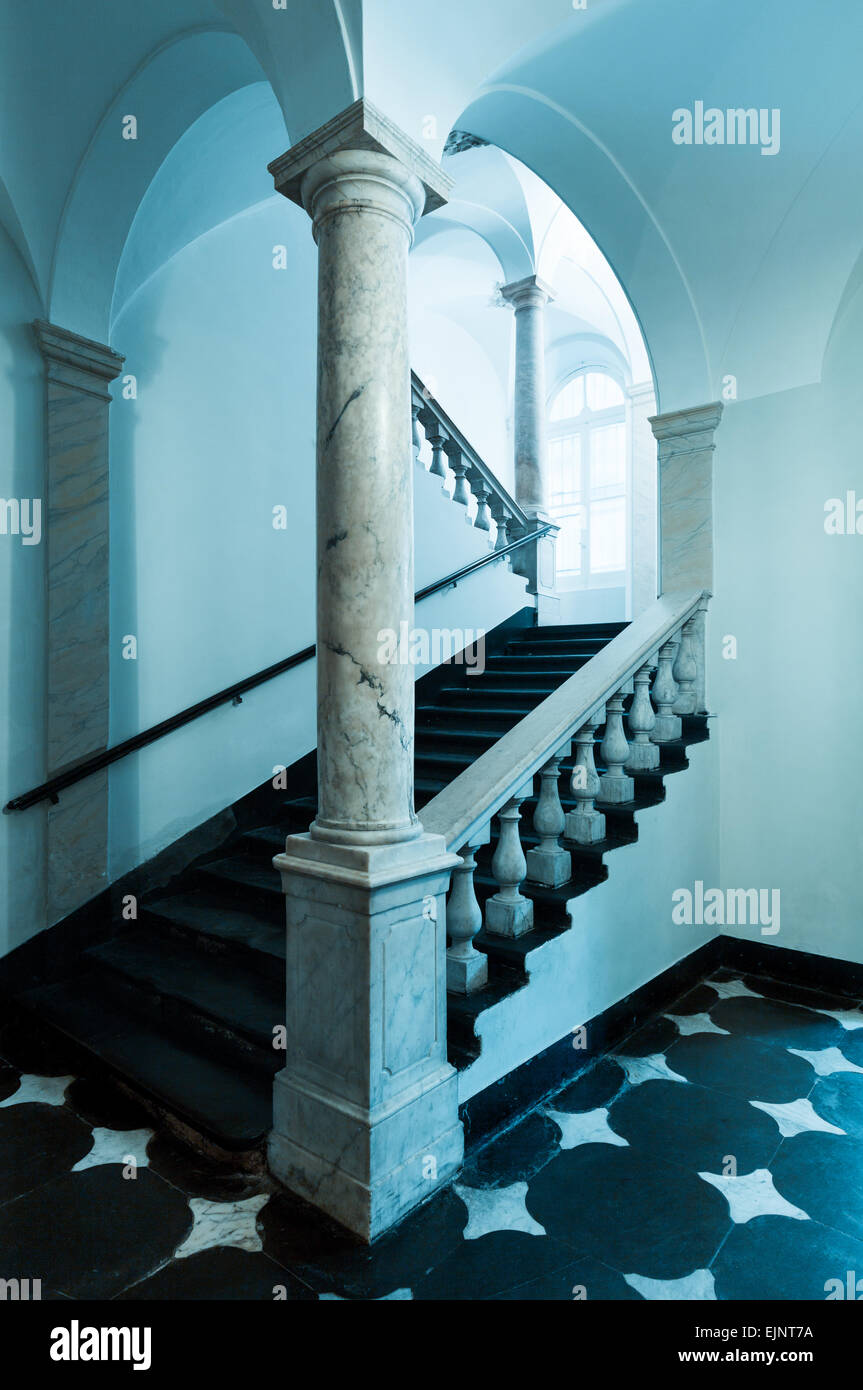 ancient staircase of a classic historic building, interior Stock Photo ...