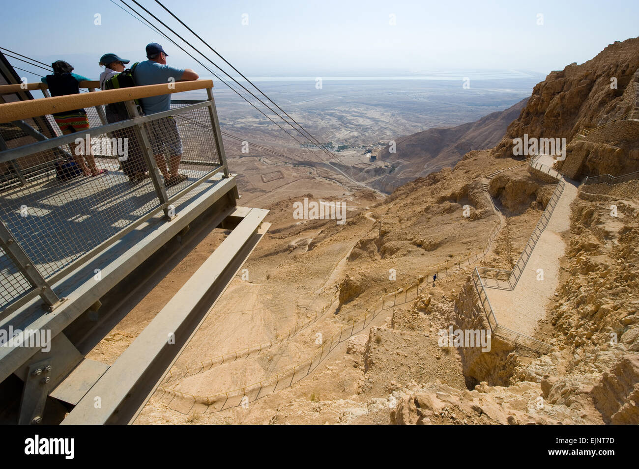 MASADA, ISRAEL - OCT 14, 2014: People enjoying the view from the ...